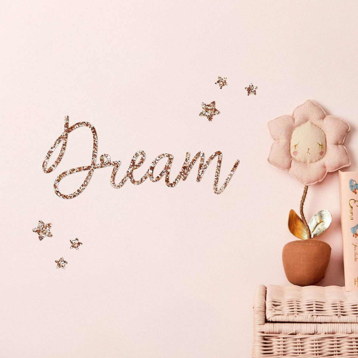 Gold Glitter Word & Stars Wall Stickers® - Little Cloud