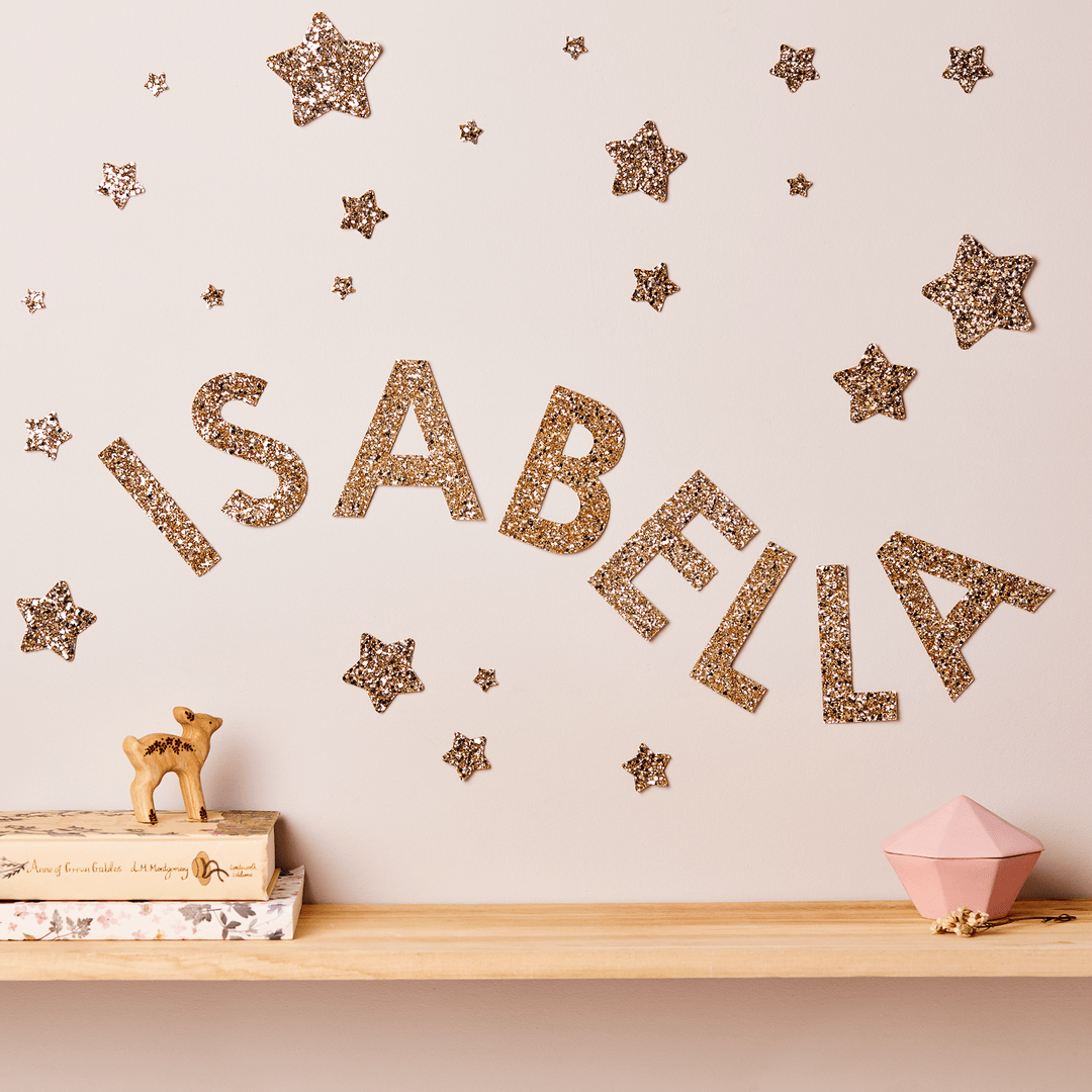 Gold Glitter Letter Wall Stickers Little Cloud